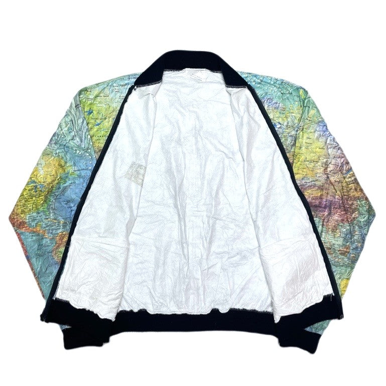 (VINTAGE) 1986 WORLD MAP ALL OVER PRINT TYVEK JACKET – Linco