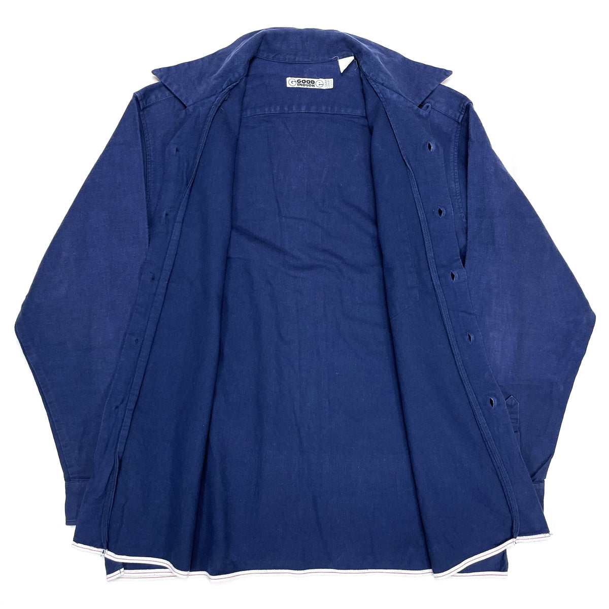 (DESIGNERS) 1999 GOOD ENOUGH OPEN COLLAR BOX SHIRT WITH RED LINE – Linco