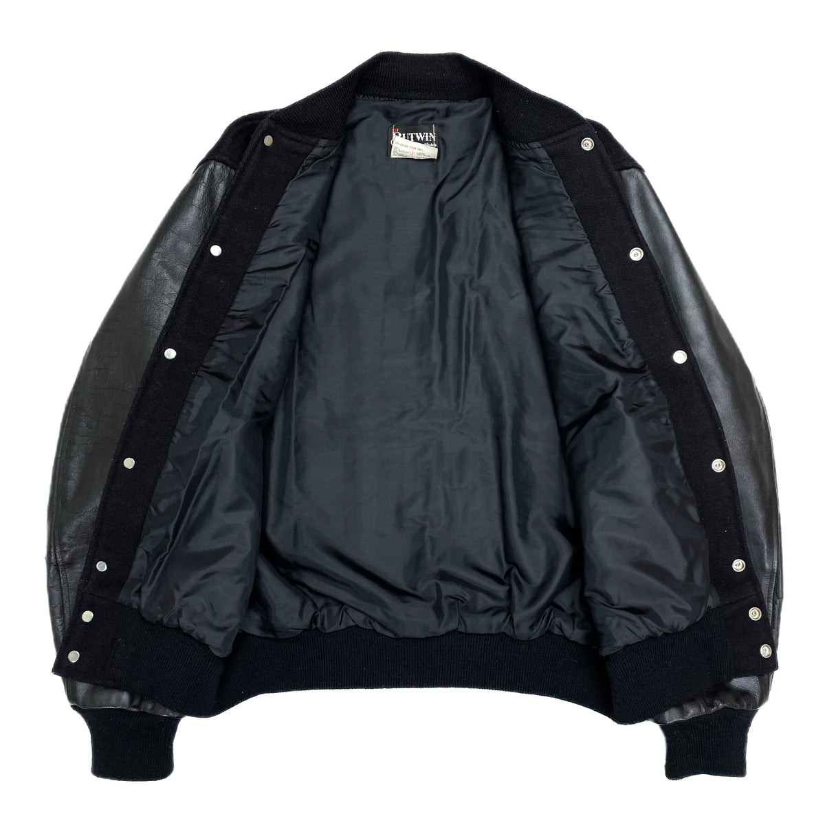 (VINTAGE) 1980'S～ MADE IN USA BUTWIN SLEEVE LEATHER PLAIN VARSITY JACK ...