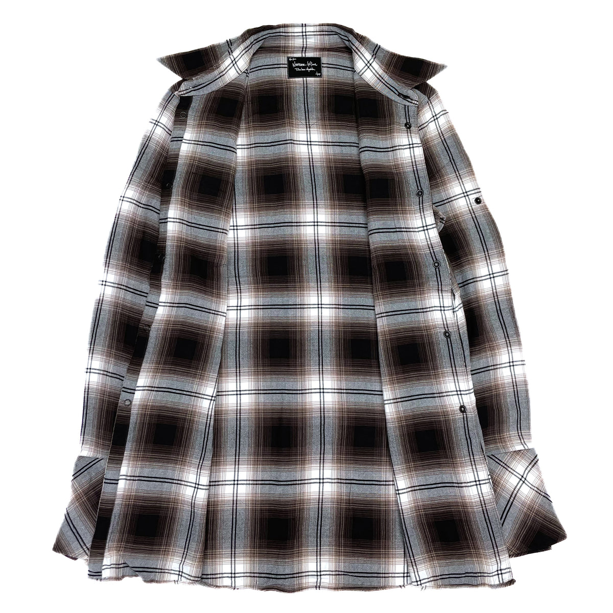 (DESIGNERS) 2000'S～ NUMBER NINE SHADOW PLAID 2WAY DESIGN RAYON SHIRT W ...