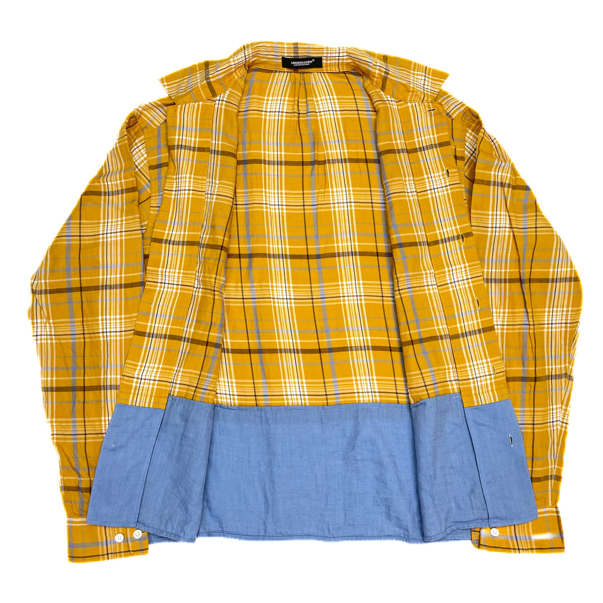 (DESIGNERS) 2000'S～ UNDER COVER PANEL DESIGN LATTICE PATTERN BOX SHIRT ...