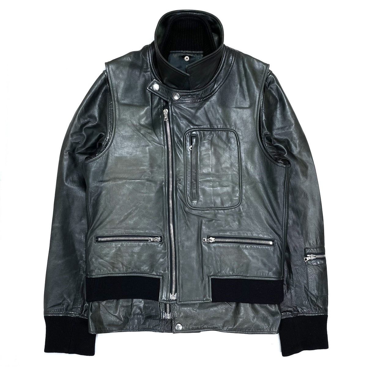 (DESIGNERS) 2000'S UNDERCOVERISM LEATHER BIKER JACKET VEST SET – Linco