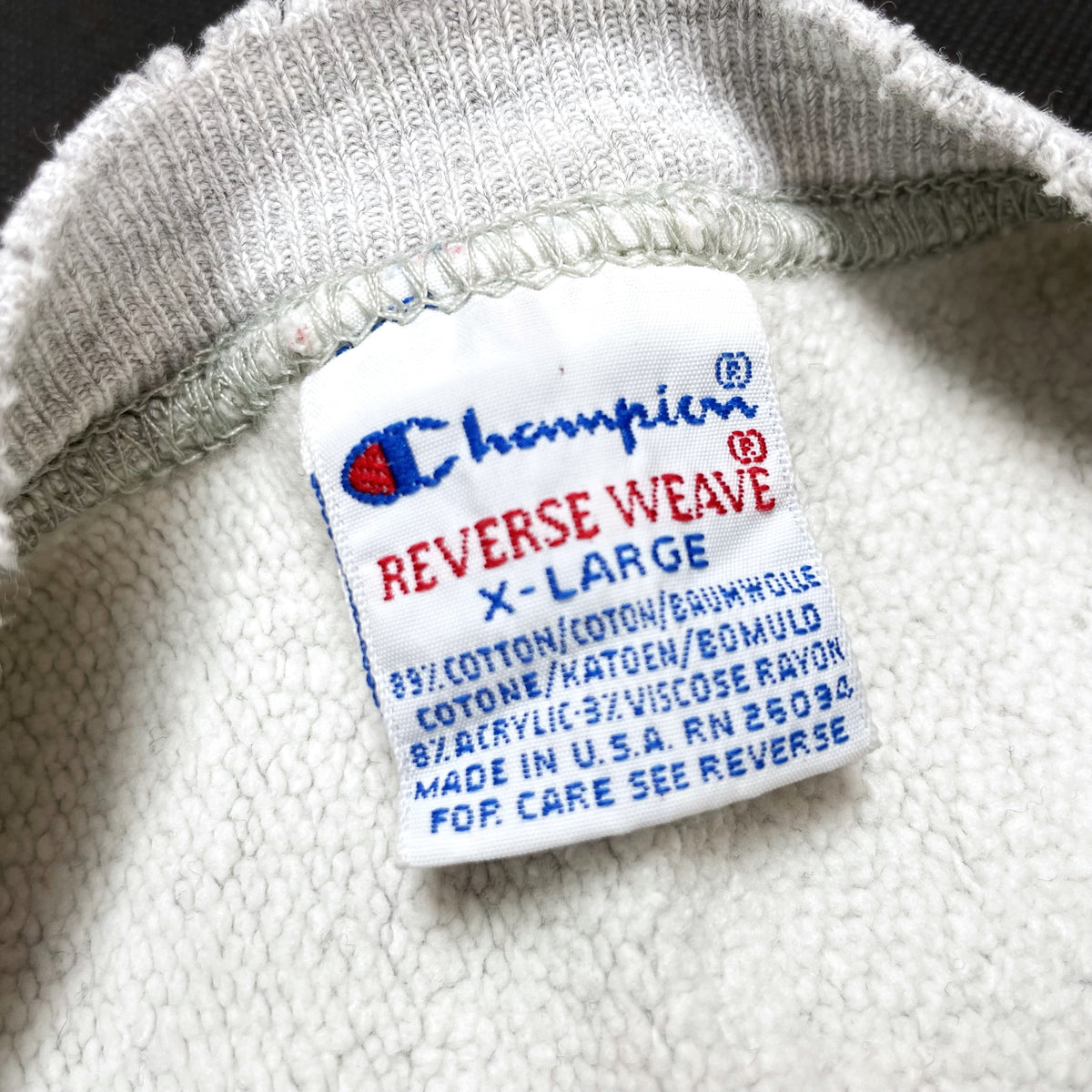(BORO) 1990'S MADE IN USA CHAMPION EMBROIDERY TAG DOUBLE SIDED PRINT R ...